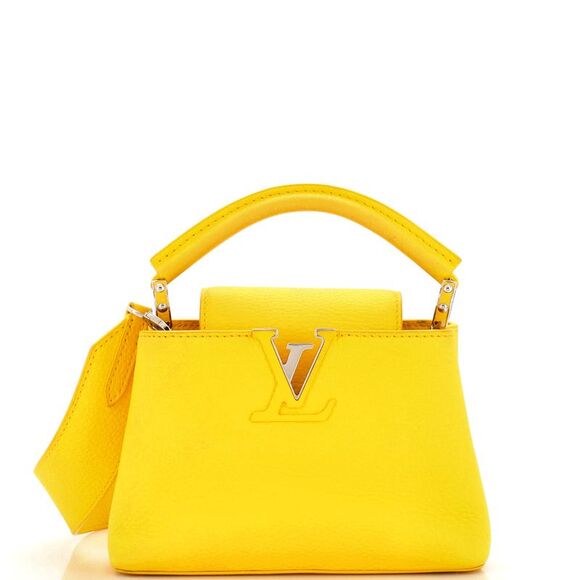 Louis Vuitton | Bags | Louis Vuitton Capucines Bag Leather Mini Yellow ...